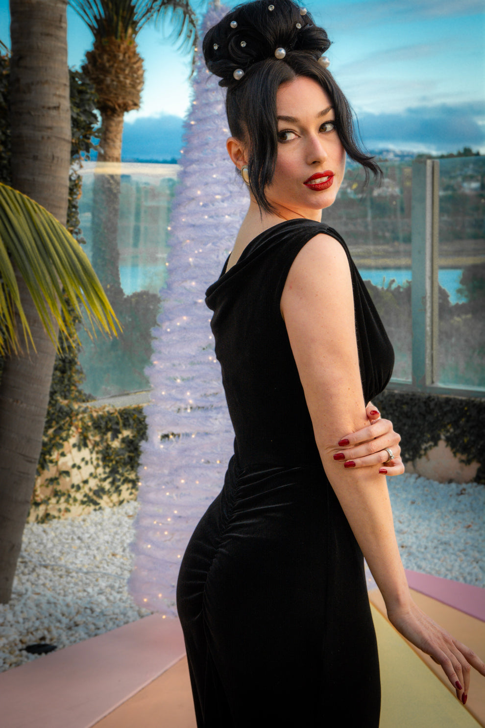 Formal Athena Gown Dress - Stretch Velvet, Black – Heart of Haute